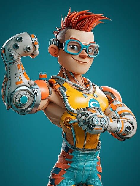 3d Cartoon Character Of Franky With His Cyborg Body Premium Ai