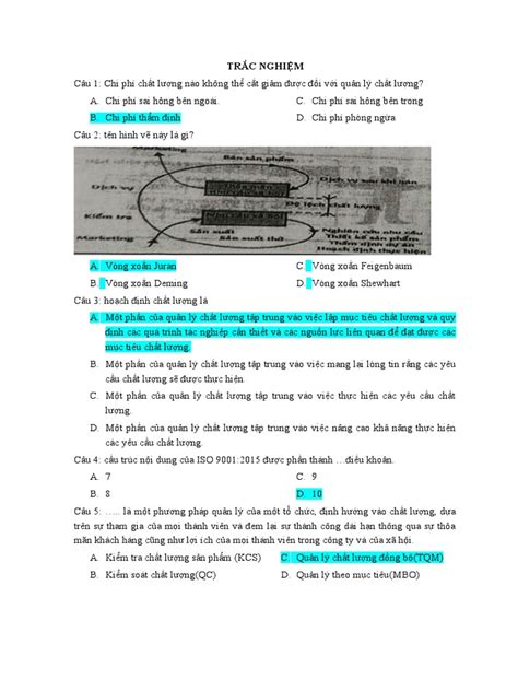 123doc Trac Nghiem Quan Tri Chat Luong Co Dap An | PDF