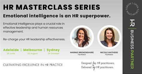 Hr Masterclass Emotional Intelligence For Hr Sydney Hub Hyde Park