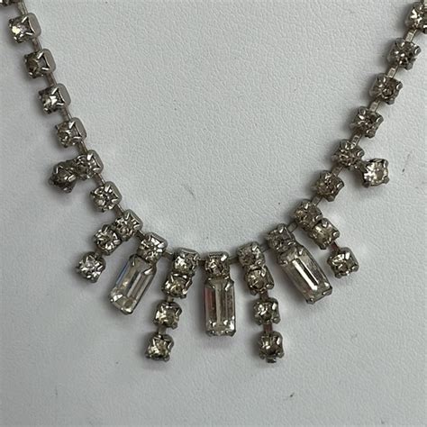 Jewelry Vintage Baguette Rhinestone Necklace Poshmark