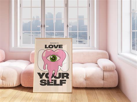 Love Yourself Printable Art • Self Love Y2k Wall Decor • Trendy Pink