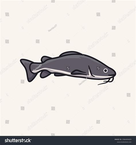 Catfish Cute Vector Illustration Sticker By Stock Vector Royalty Free