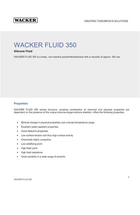 Wacker Fluid 350 At Best Price In New Delhi By Rajshila Synthetics Pvt