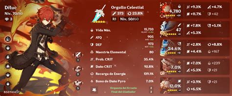 I Just Got C1 Diluc And Decided To Build Him What Can I Improve Are