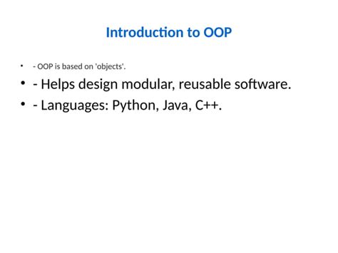 Ooppresentationenhancedupdatedwith New Topics Ppt