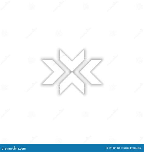 Convergent Arrows Logo In The Shape Of The Letter X Symbol 3d Emblem