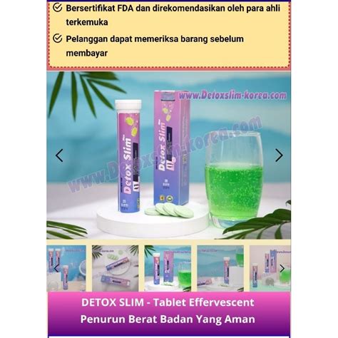 Jual Detox Slim Tablet Obat Pelangsing Penurun Berat Badan 20 Tablet Original Japan Shopee
