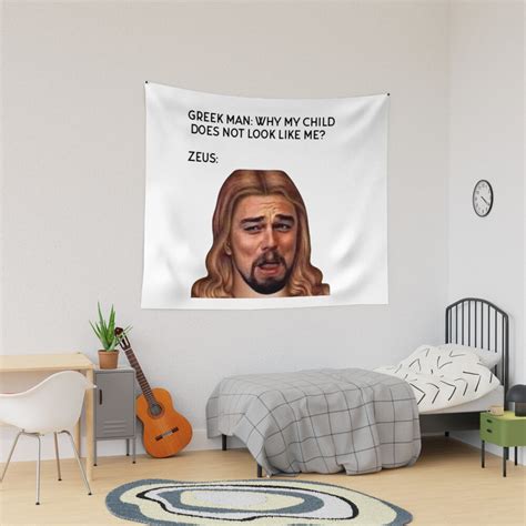 Zeus God Leonardo Dicaprio Funny Meme Black Letters Poster For Sale