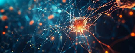 Intricate Neural Network Connections and Synapses Visualized in a Complex Web of Signals Stock ...