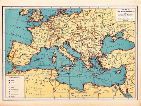 1941 Wartime Europe Map 1940s Wwii Mediterranean Wartime Map 338 Map Europe Map Old Maps