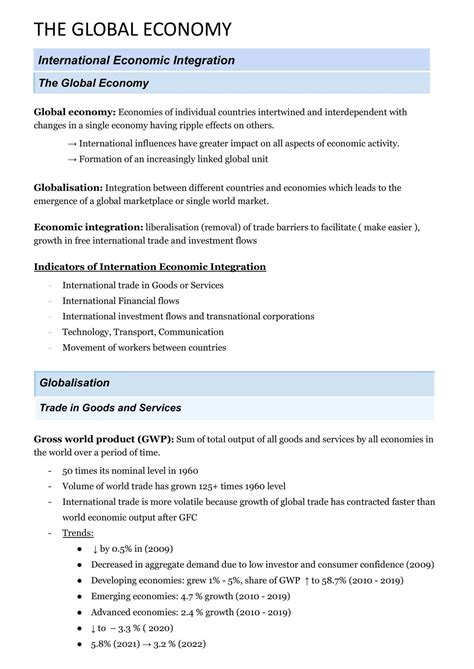 Hsc Economics Notes Economics Year 12 Hsc Thinkswap