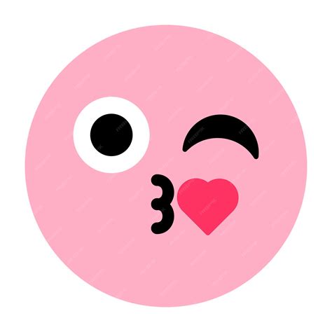 Premium Vector Kiss With Heart Expression Cute Emoji Icon Vector