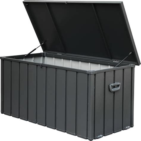 Lantro Js 200 Gallon Metal Deck Box Outdoor Storage Box