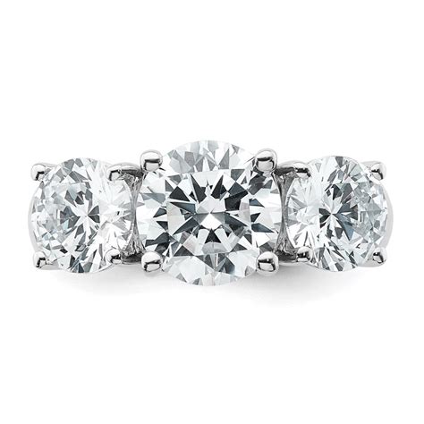 14k White Gold 4 Ct Lab Grown Diamond Vssi G Three Stone Engagement