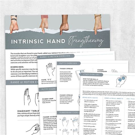 Intrinsic Hand Strengthening Adult And Pediatric Printable Resources