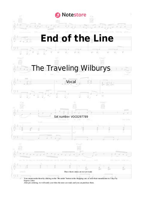 The Traveling Wilburys End Of The Line Sheet Music For Vocals With