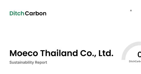 Moeco Thailand Co Ltd Sustainability Report Ditchcarbon