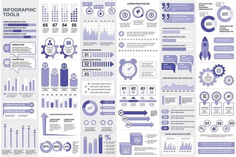 Bundle Infographic Elements Data Visualization Vector Design Template