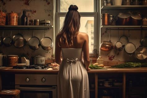 Cook Sexy Woman Kitchen Generate Ai