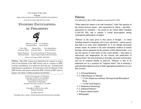 Friends Of The Sep Society Preview Of Fideism Pdf