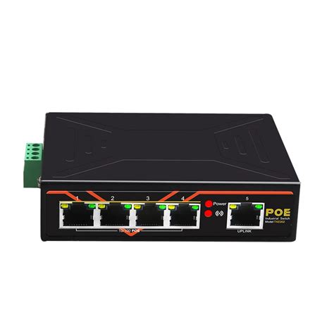 5 포트 poe 스위치 10 100mbps 산업용 등급 고속 이더넷 스위치 din 레일 유형 네트워크 스위치 48v 65w 네트워킹