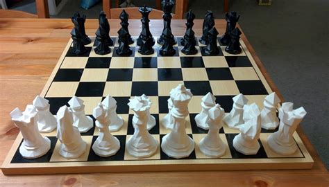 3d Printed Faceted Chess Set By Thomas Davis Pinshape