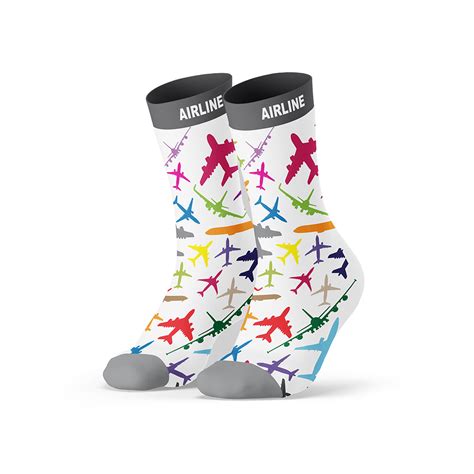 Airline Mix Color Socks Fighter Ts