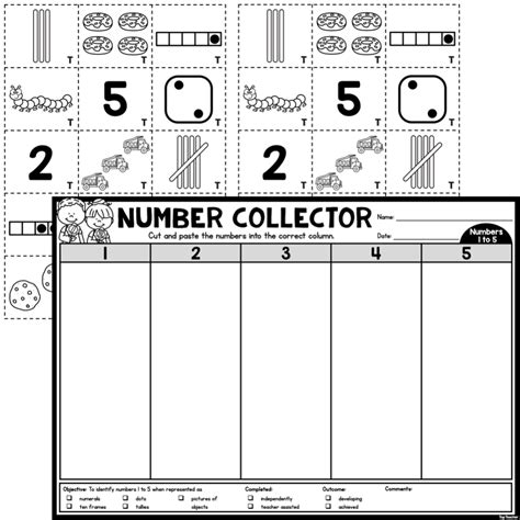 Number Collector Assessment Recognising Numbers 1 5 Top Teacher