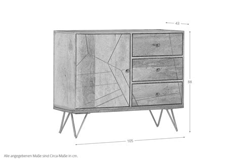 Gutmann Scan Kommode 62583 Mangoholz Metall Möbel Letz Ihr Online Shop