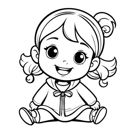 Premium Vector Black And White Girl Illustration Doodle Vector