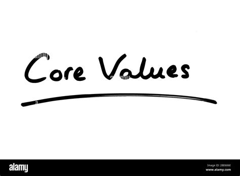 Core Values Handwritten On A White Background Stock Photo Alamy