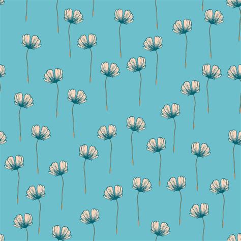 Modern Wildflowers Seamless Pattern Design Seamless Pattern With Spring Flowers And Leaves