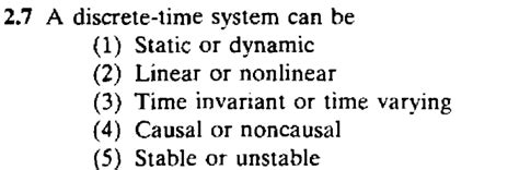 Solved A Discrete Time System Can Be Static Or Chegg