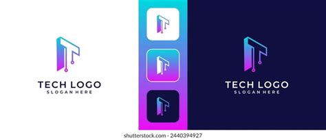 T Tech Logo Design Template Stock Vector Royalty Free 2440394961
