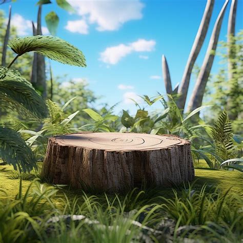 Premium Ai Image Wood Log Tree Trunk With Blue Sky In The Background