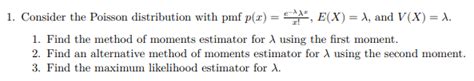 Consider The Poisson Distribution With Pmf