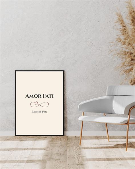 Amor Fati Poster Latin Quote Wall Art Love Of Fate Print Minimalist