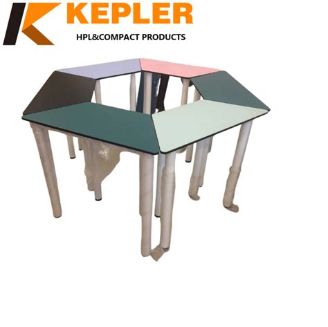 Polygon Shape Free Combination Formica 12mm 13mm Hpl Compact Laminate Board For School