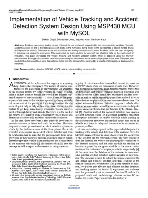 Implementation Of Vehicle Tracking And Accident Detection System Design