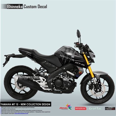 Jual Decal Stiker Yamaha Mt 15 Monster Silver Shopee Indonesia