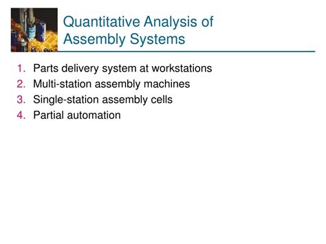 Ppt Introduction To Automated Assembly Systems Processes