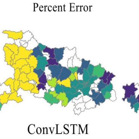 Percentage Error Map Of The Forecasts For 2019 For The Three Models