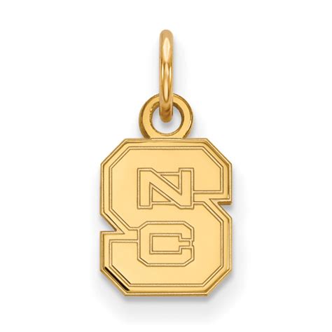 14k Yellow Gold 38in North Carolina State University Block S Pendant