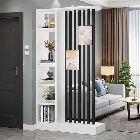 Modern White Room Divider With Built In Shelves Office Divider Walls
