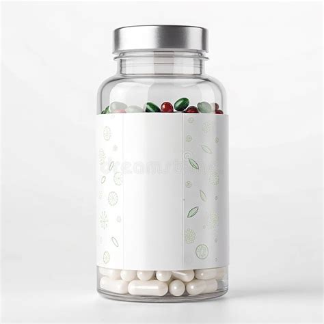Probiotic Supplement Bottle With Clear Labeling On White Background
