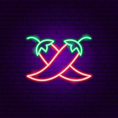 Two Chili Peppers Neon Sign 4997361 Vector Art At Vecteezy