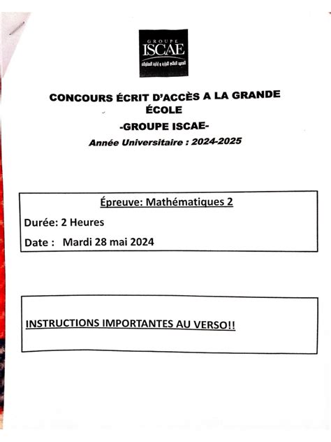 Math Iscae 2024 Pdf