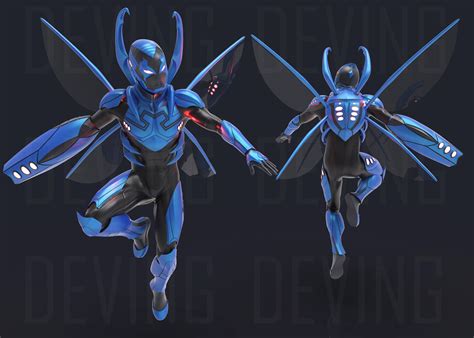 Blue Beetle Armor 3d Printable For Cosplay Etsy