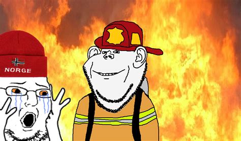 Wojak Soyjak Firefighter With Distraught Man Impjak Know Your Meme