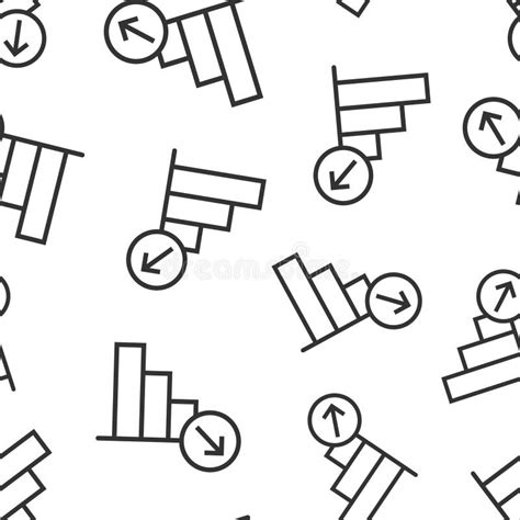 Decline Arrow Icon In Flat Style Decrease Vector Illustration On White